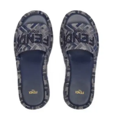 Fendi Ff Jacquard Platform Sandals