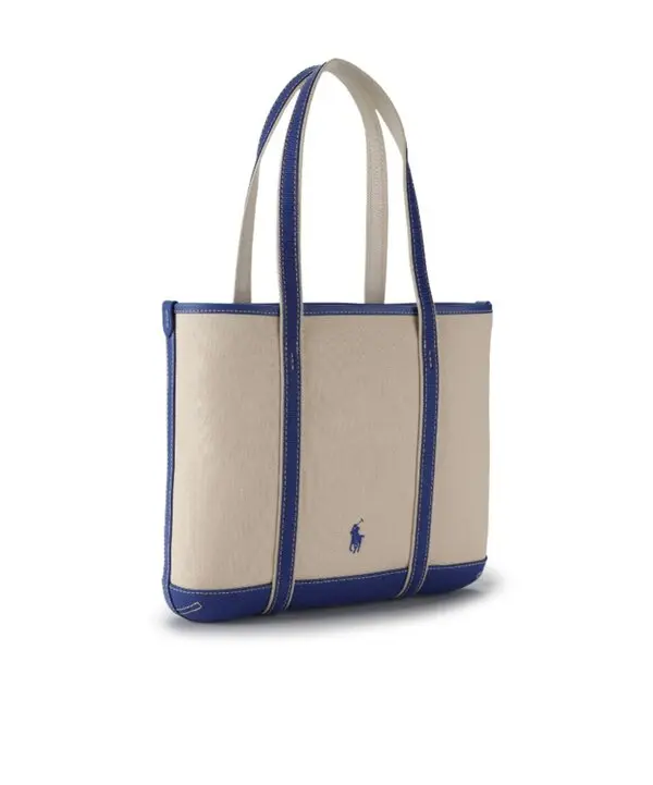 Polo Ralph Lauren Canvas Top Handle Bag With Embroidered Bear