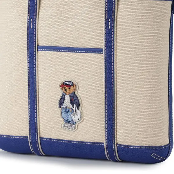 Polo Ralph Lauren Canvas Top Handle Bag With Embroidered Bear