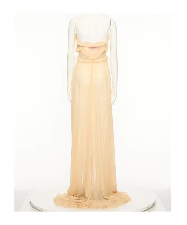 Valentino Garavani Spaghetti Strap Maxi Dress With Ruffles