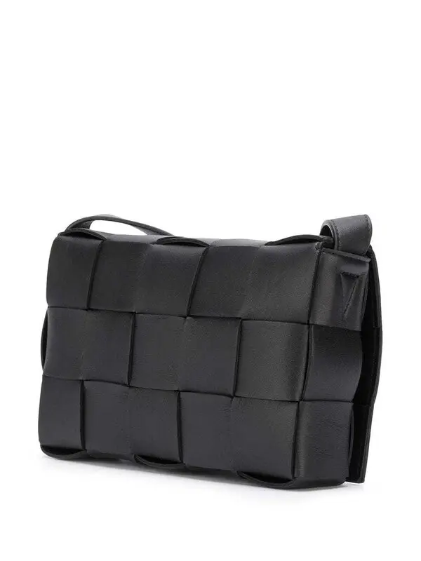 Bottega Veneta Cassette Intreccio Crossbody Bag - Black