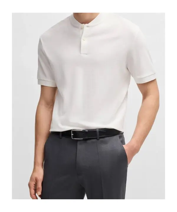 Hugo Boss Collarless Short-sleeved Polo Shirt