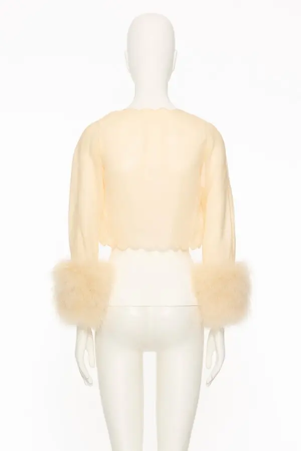 Valentino Garavani Bolero Jacket With Feather Cuffs