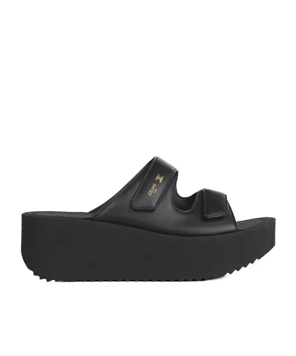 Celine Sunny Slide In Lambskin - Black