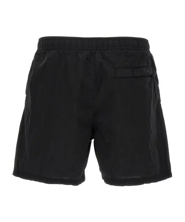 Stone Island Logo Patch Swim Shorts - Black