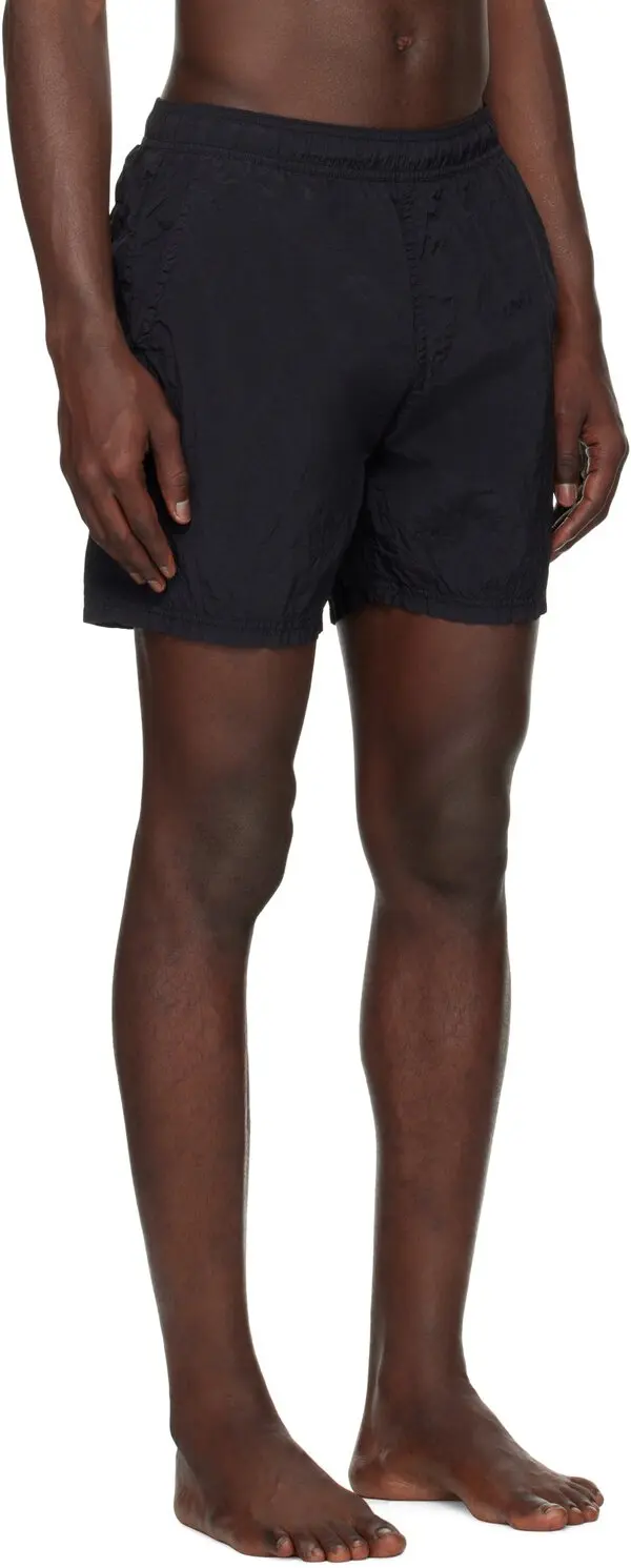 Stone Island Logo Patch Swim Shorts - Black