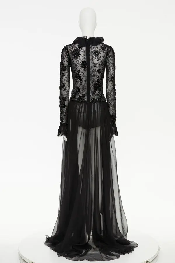 Valentino Garavani Long-sleeved Lace Dress