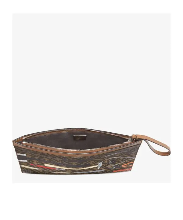 Fendi Ff Medium Flat Pouch With Printed Craft Tools
