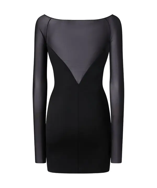 Pinko Tulle Plunging-neck Mini Dress