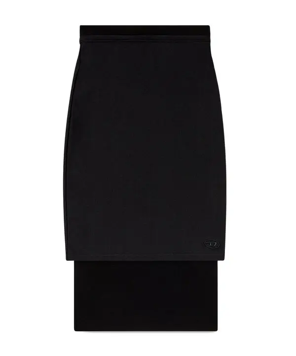 DIESEL® M-rossy Stretched Midi Pencil Skirt With Embroidered Hem