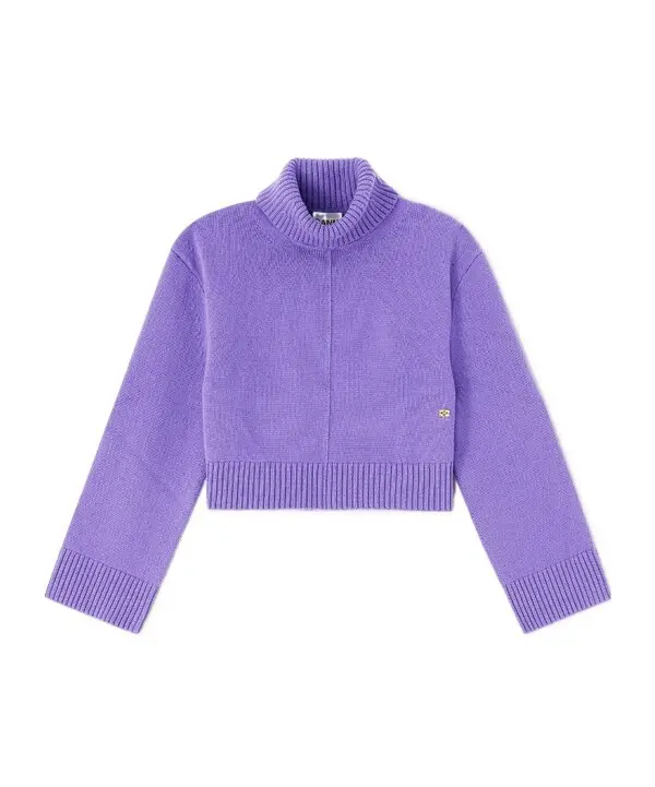 GANNI Wool Turtleneck Jumper - Passiflora