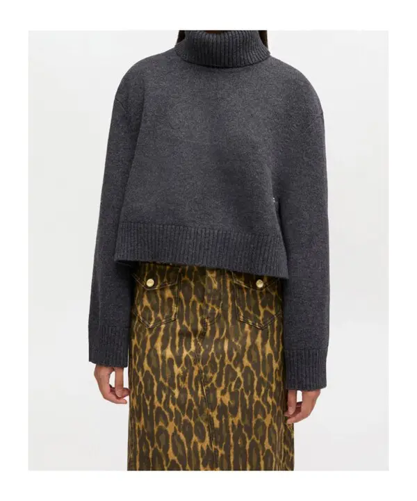 GANNI Wool Turtleneck Jumper - Phantom