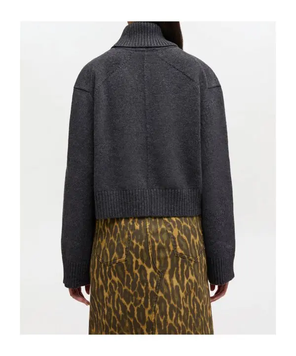 GANNI Wool Turtleneck Jumper - Phantom
