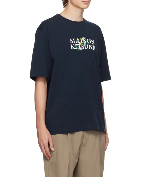 Maison Kitsuné Logo Printed Crewneck T-shirt
