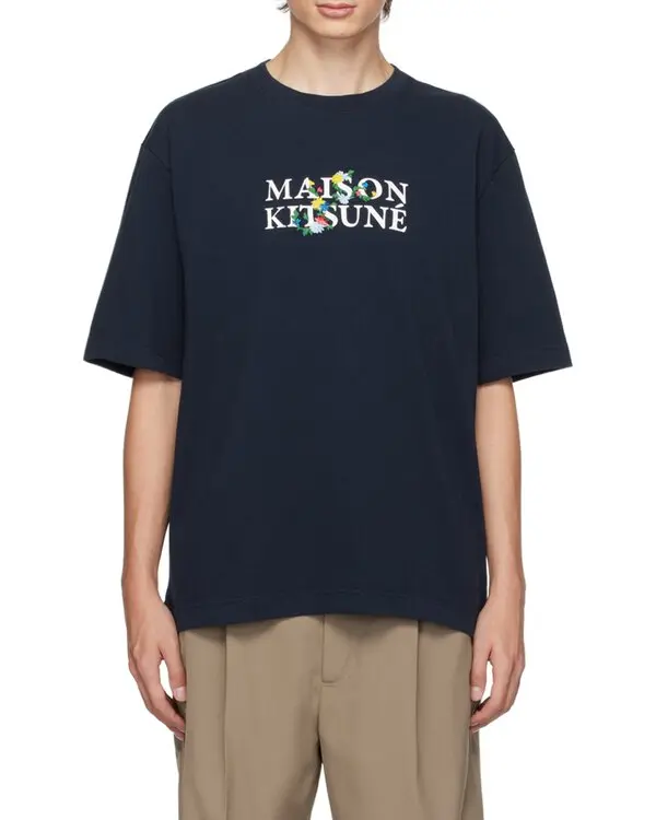 Maison Kitsuné Logo Printed Crewneck T-shirt