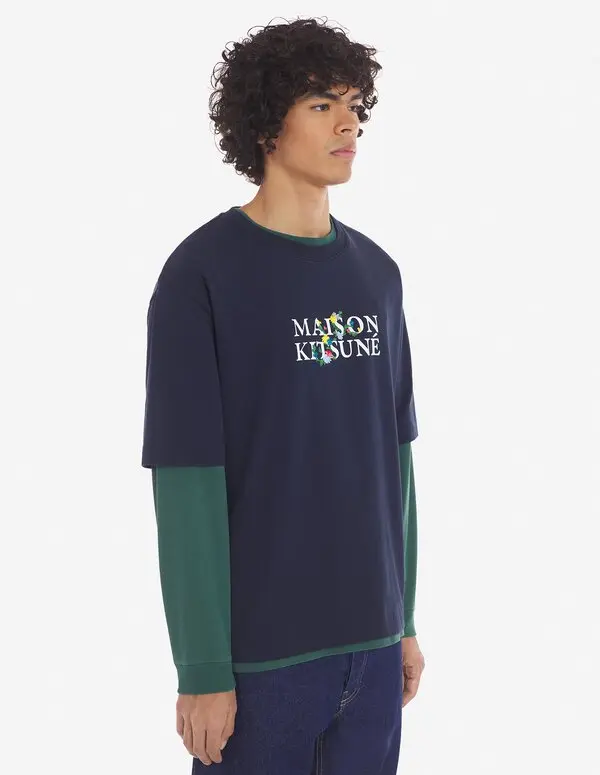 Maison Kitsuné Logo Printed Crewneck T-shirt