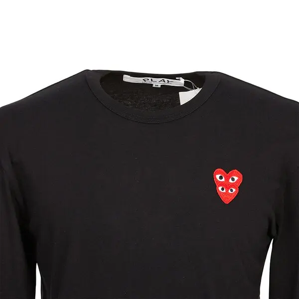 Play Comme Des Garcon Comme Des Garçons Play Double Heart Patch Crewneck T-shirt