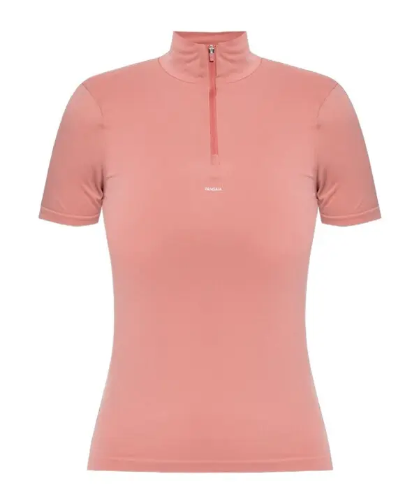 PANGAIA Short-sleeved Top With Zip Closure