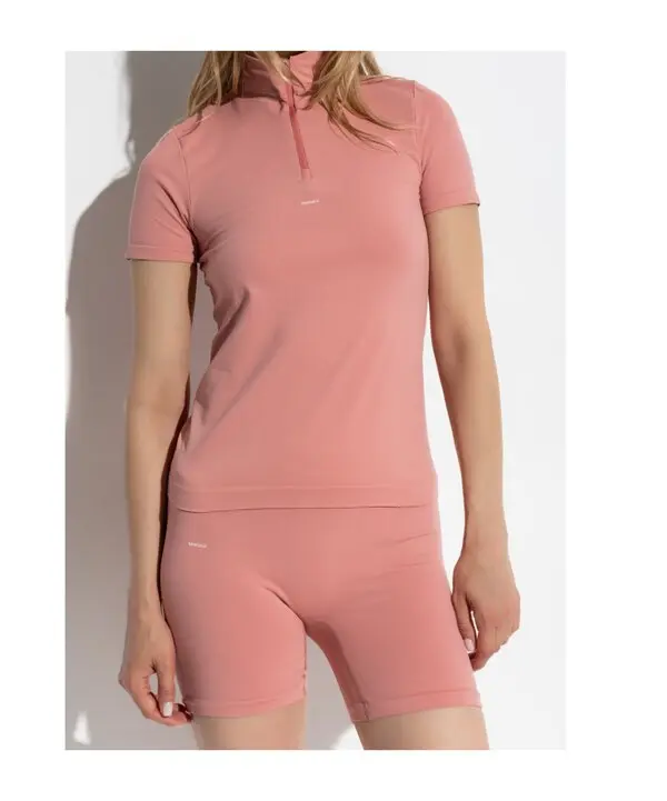 PANGAIA Short-sleeved Top With Zip Closure