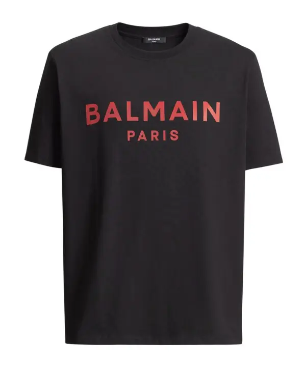 Balmain T-shirt With Paris Print - Black