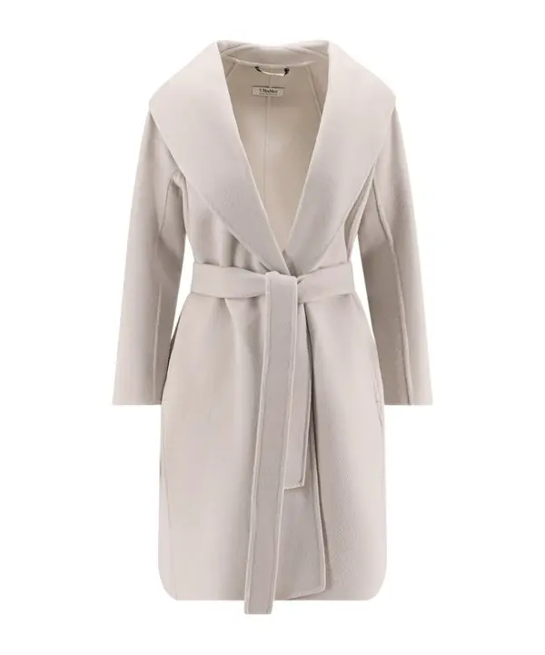 Max Mara Belted Wrap Coat - Nude