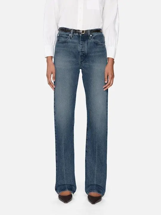FRAME High-waisted Straight-leg Jeans