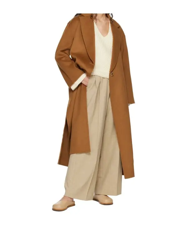 BY MALENE BIRGER Cymbaria Belted High Waist Pleated Wide Leg Trousers