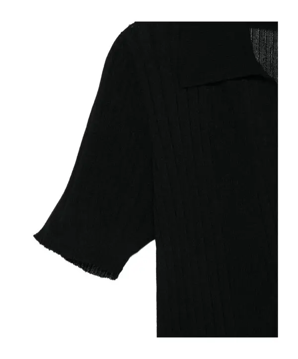 ROBERTO COLLINA Short-sleeve Collared Ribbed Top