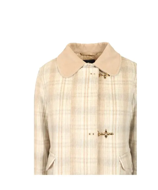 FAY Tartan Quilted Short Coat