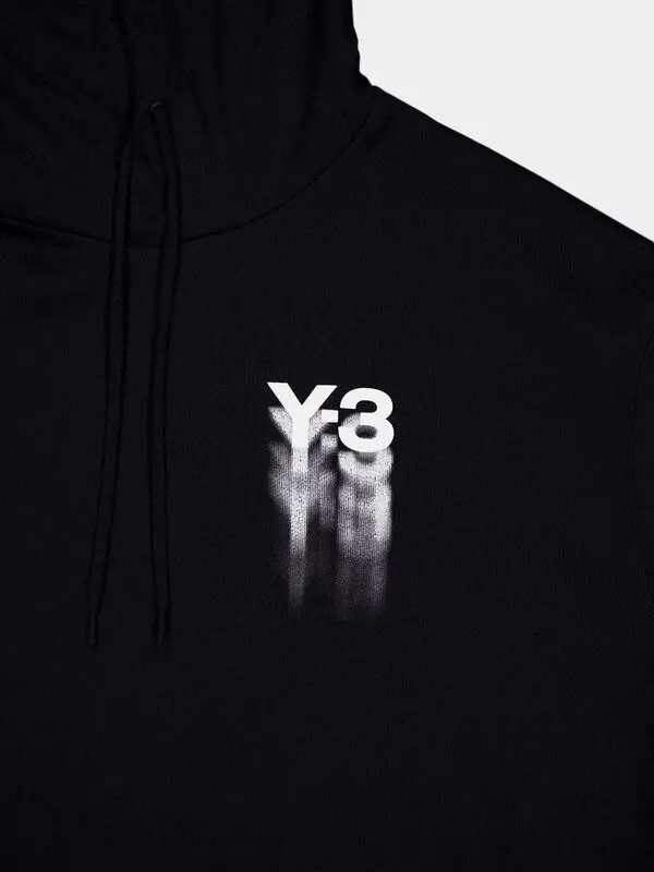 Y3 Logo Printed Drawstring Hoodie