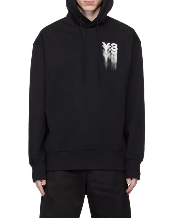 Y3 Logo Printed Drawstring Hoodie