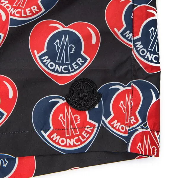Moncler Logo Print Swim Shorts