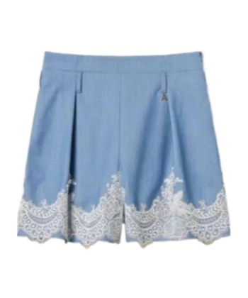 TWINSET Lace Detail Belted Short - Blue