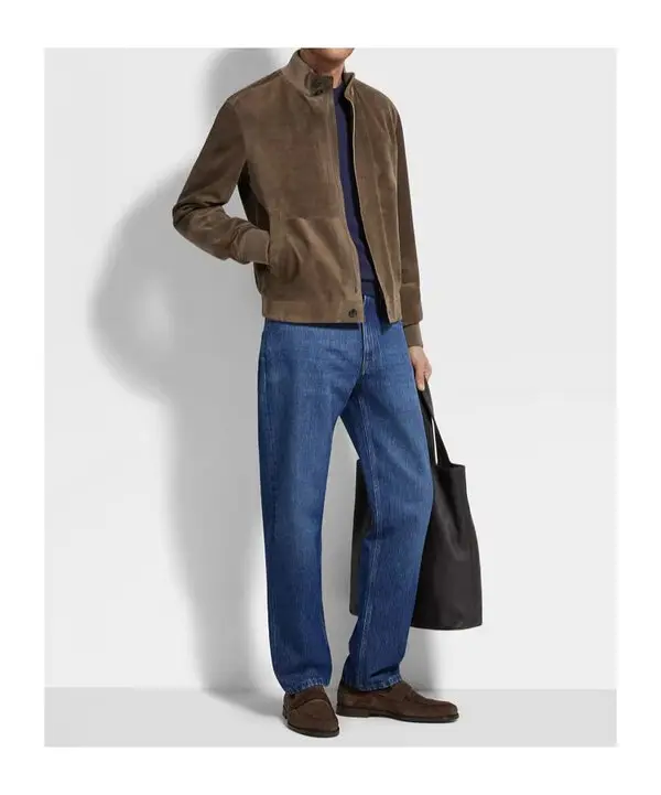 Zegna Suede Leather Blouson Jacket
