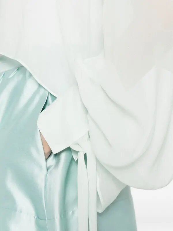 TWINSET Cropped Tie-sleeve Blouse