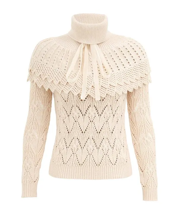 Zimmermann Hypnotic Ruffled Collar Sweater