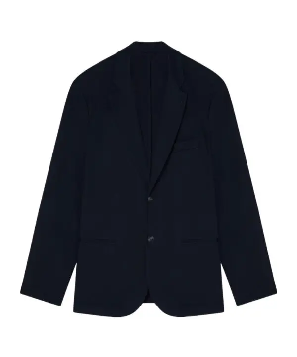 Emporio Armani Single-breasted Lapel Collar Jacket - Navy