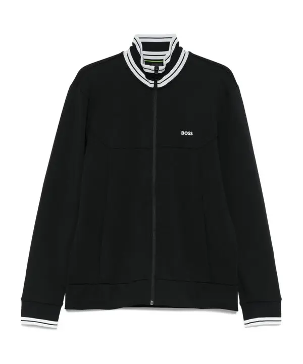 Hugo Boss Striped-cuff Zip-up Jsweatshirt