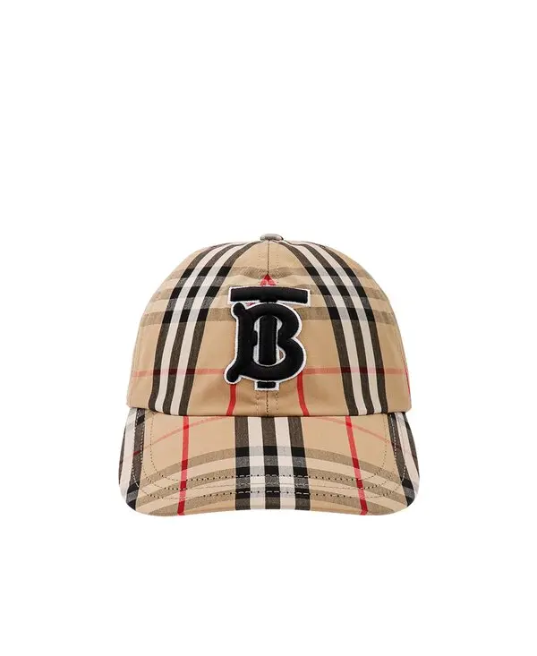Burberry Tb Monogram Vintage Check Baseball Cap - Nude