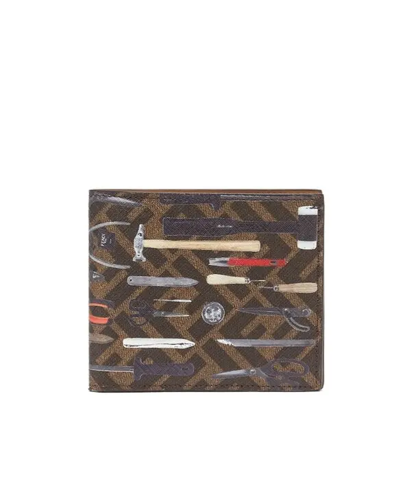 Fendi Graphic Printed Bi-fold Wallet - Brown