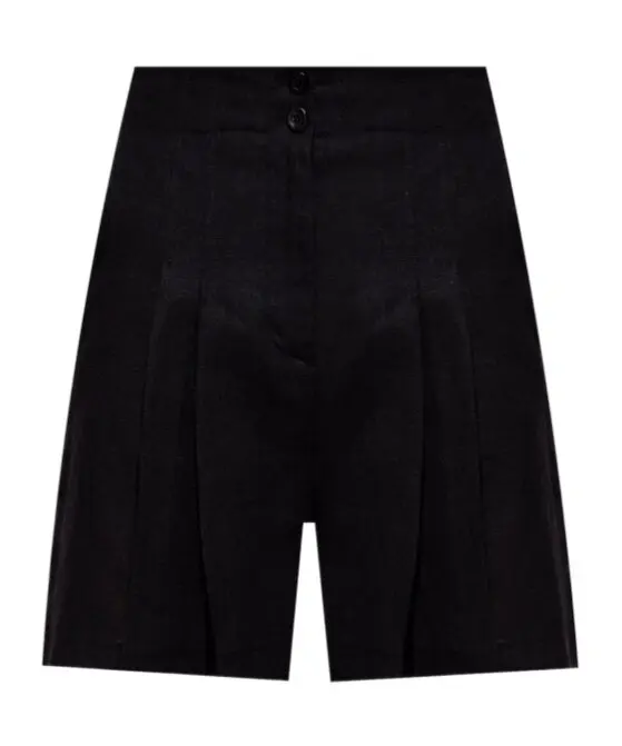 TWINSET Pleated High-waisted Shorts - Black