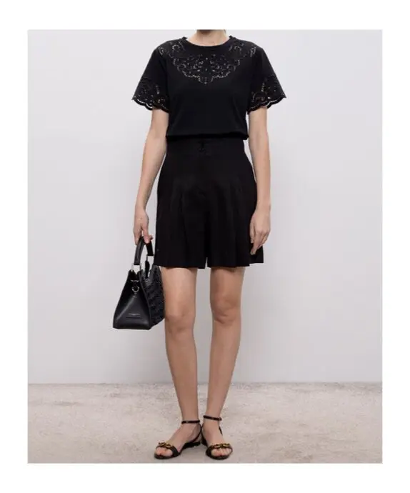 TWINSET Pleated High-waisted Shorts