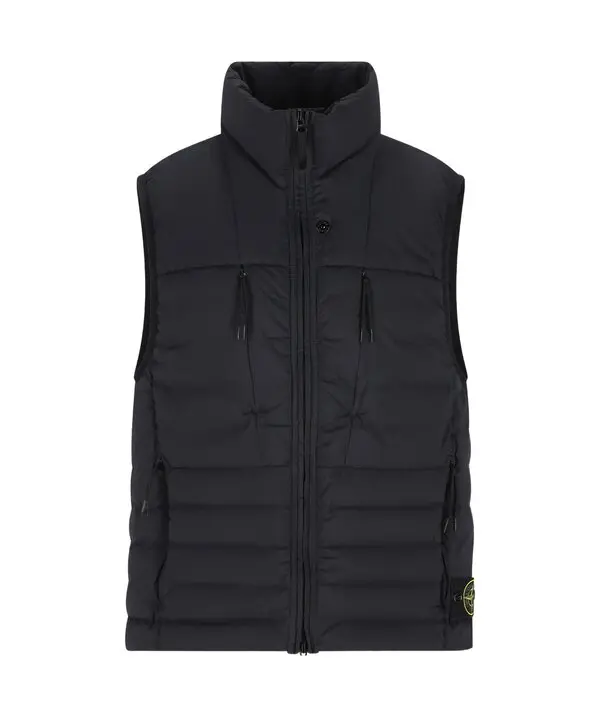 Stone Island Sleeveless High-neck Vest - Blue