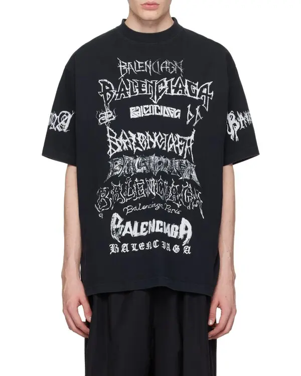 Balenciaga Logo Printed Crewneck T-shirt