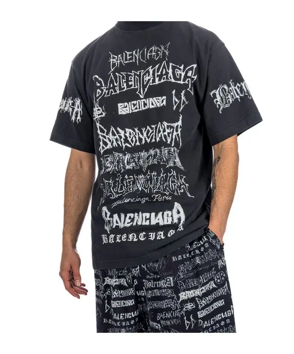 Balenciaga Logo Printed Crewneck T-shirt