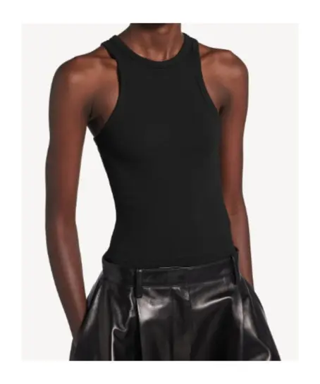 Balenciaga Ribbed-knit Racer-back Vest - Black