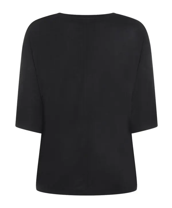 THOM KROM Short Sleeve V-neck Blouse With Dropped Shoulders