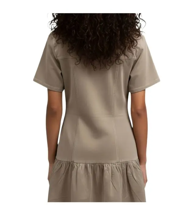 Liu Jo Round Neck Short Sleeve Dress With Ruffled Hem