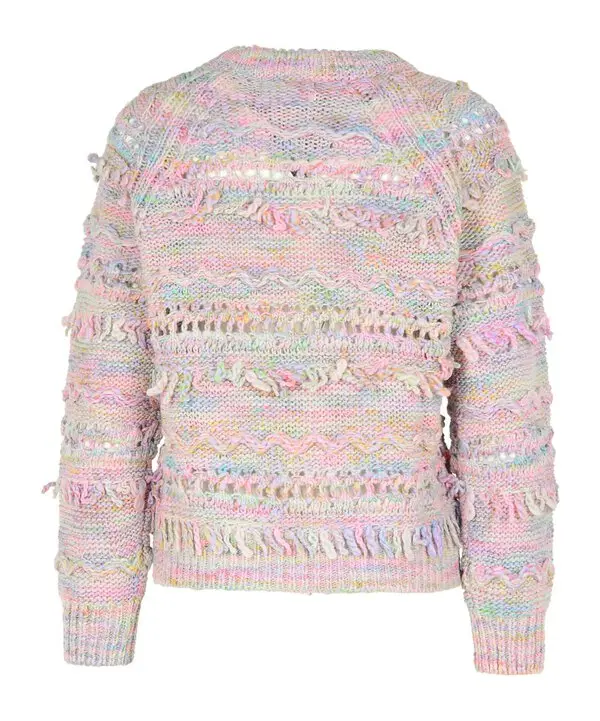 Isabel Marant Étoile Round Neck Knit Sweater With Wide Knit Inserts And Embossed Decoration