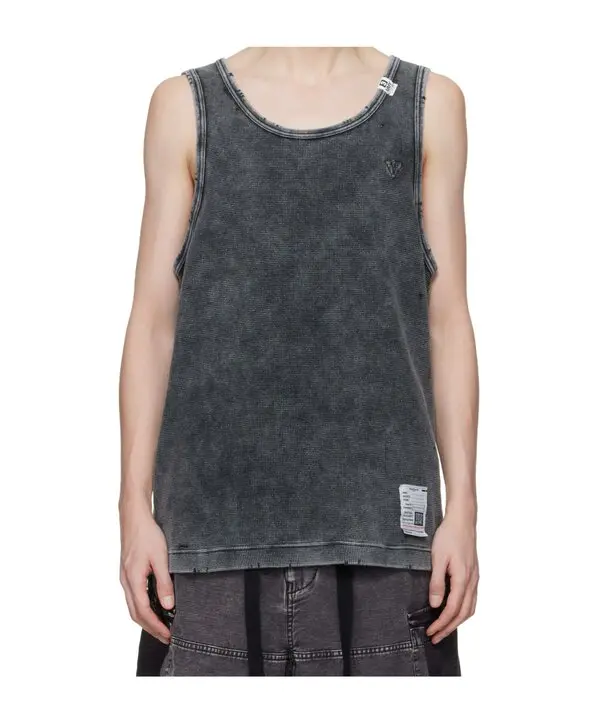 Mihara Yasuhiro Bleached Thermal Tank Top